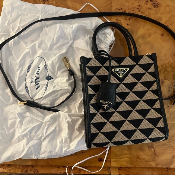 Prada | Bags | Prada Symbole Embroidered Fabric Mini Bag | Poshmark